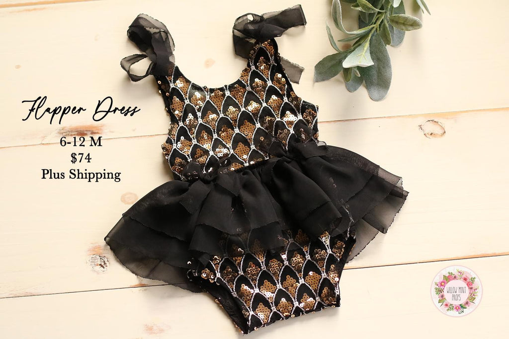 Flapper Girl Shoulder Tie Dress | Willow Mint Props