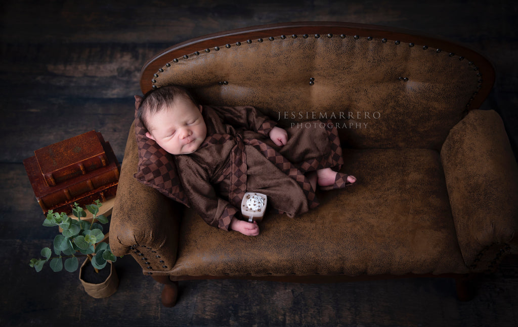 Newborn Lux Brown robe | Willow Mint Props